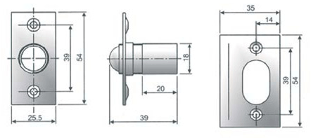Satin Stainless Steel Ball Catch AHI SIG712 - Doorware.com