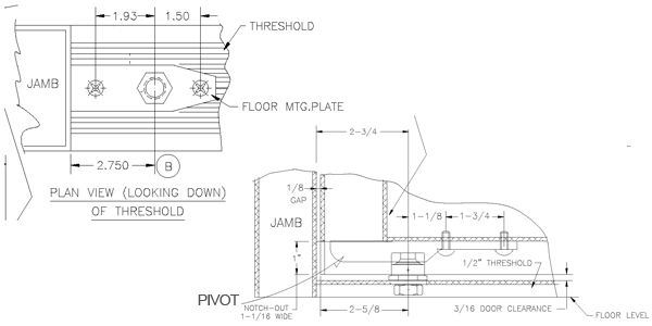 Jackson 20-1680 'BV' Center Hung Bottom Pivot - Doorware.com