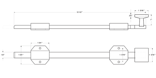 12 Inch Modern Surface Bolt, Deltana 12SBM - Doorware.com