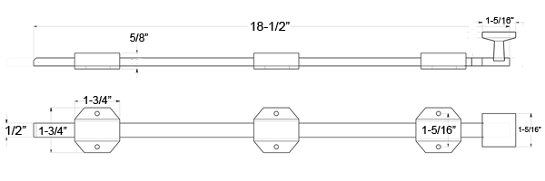18 Inch Modern Surface Bolt, Deltana 18SBM - Doorware.com
