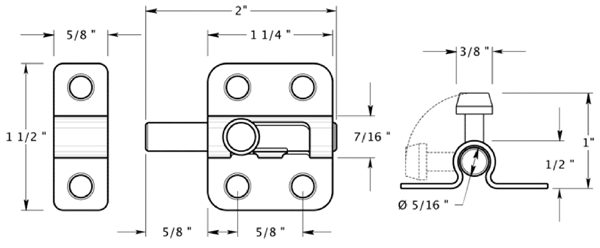 2 Inch Solid Brass Barrel Bolt - Doorware.com