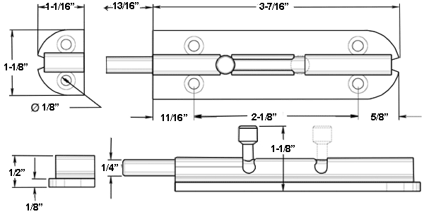 4 Inch Stainless Steel Barrel Bolt, Deltana 4BB32D - Doorware.com