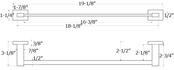 Modern 18 Inch Towel Bar - Doorware.com