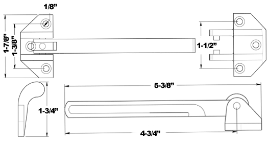 Contemporary Security Door Guard with Ball Tension Action, Deltana ...