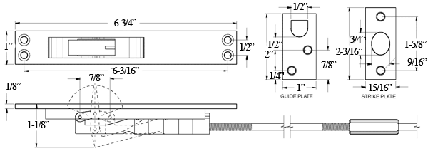 Solid Brass Extension Flush Bolts (12, 18, and 24 inches) - Doorware.com