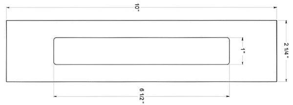 10 Inch Rectangular Flush Pull | Deltana FP10225 - Doorware.com