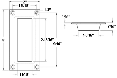Satin Stainless Steel Rectangular Flush Pull | Deltana FP155U32D - Doorware.com