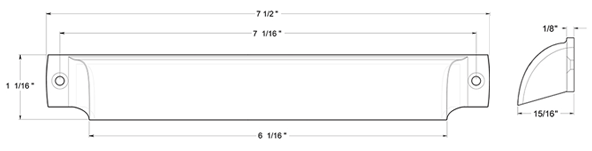 7 Inch Modern Rectangular Cup Pull - Doorware.com