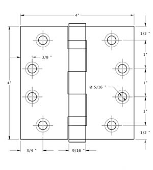 4 x 4 x Square Corners Stainless Steel Hinge - Doorware.com