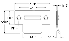 Solid Brass T-Strike for Roller Catch | Deltana TSRCA275 - Doorware.com