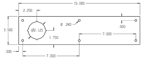 3-1/2 x 15 Push Plate with Hole, Don-Jo CFK70 - Doorware.com