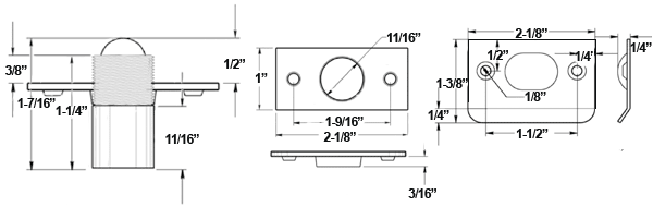Satin Nickel Ball Catch - Doorware.com