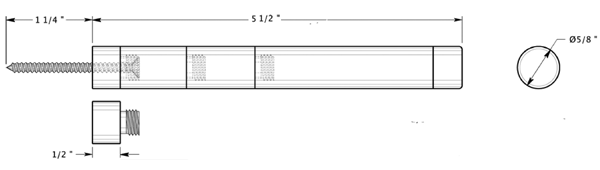 5-1/2 Inch Long Contemporary Door Stop - Doorware.com