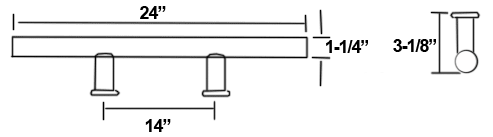 Matte Black 24 Inch Ladder Pull, DWD-HPULL24-622 - Doorware.com