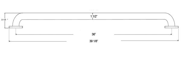 36 Inch White Grab Bar - Doorware.com
