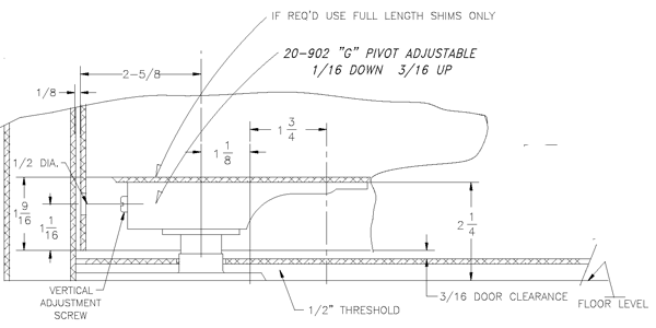 Jackson 20-902 'G' Center Hung Bottom Pivot - Doorware.com