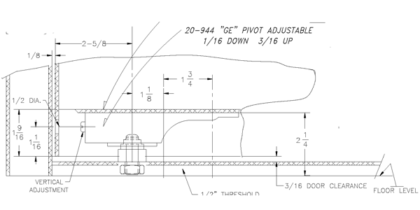 Jackson 20-944 'GE' Center Hung Bottom Pivot - Doorware.com