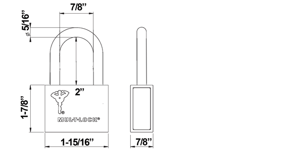 Mul-T-Lock Security Padlock with 5/16 Diameter Shackle, 2 Inch ...