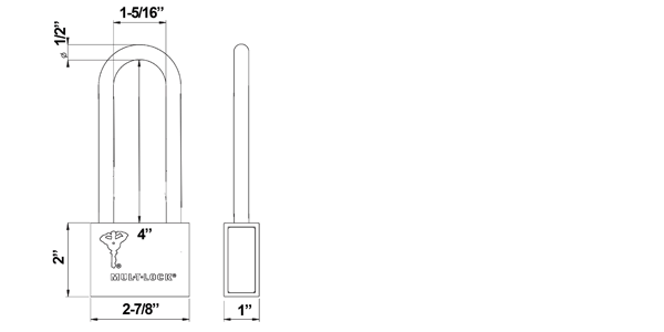 Mul-T-Lock Security Padlock with 1/2 Diameter Shackle, 4 Inch Clearance ...