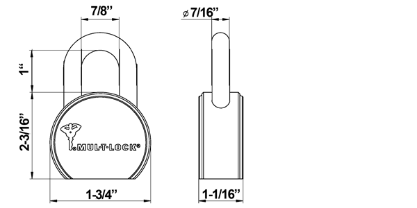 Mul-T-Lock Round Body Padlock With 7/16 Shackle - Doorware.com