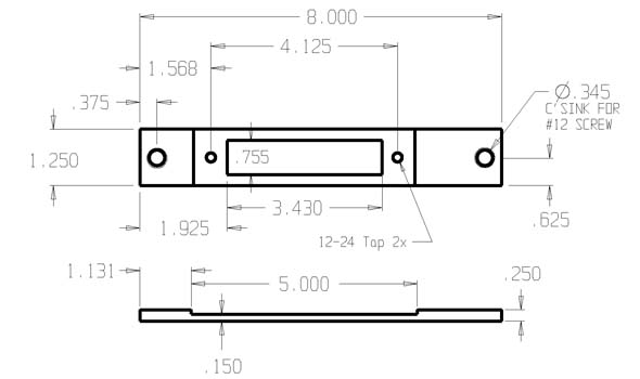 Door Repair Plate Mortise To Cylindrical Conversion Plate 8x1.25 Inch ...