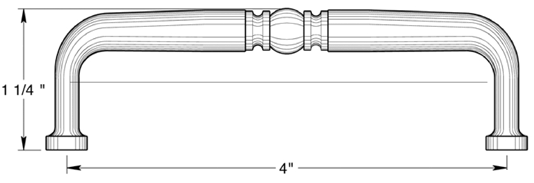 Traditional 4 Inch Cabinet Handle | Deltana PCT400 - Doorware.com