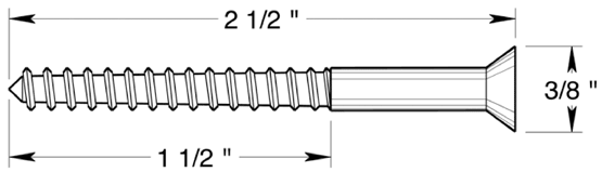 Solid Brass Wood Screw 12 x 2-1/2, SCWB1225 - Doorware.com