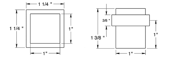 Solid Brass Modern Square Door Stop - Doorware.com