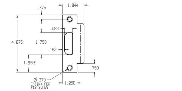 Extra Large Latch Hole ANSI Strike Plate, Don-Jo EH-161-630 - Doorware.com