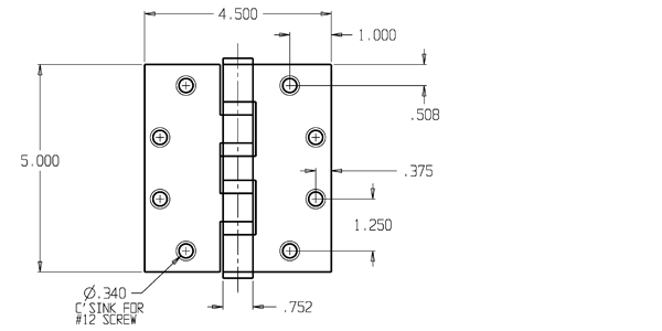 5 X 4 1 2 Extra Heavy Duty Non Removable Pin Stainless Steel Hinge 