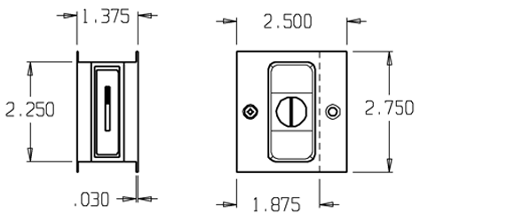 Pocket Door Passage Set, Don-Jo PDL-100 - Doorware.com