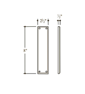 8 Inch Bronze Push Plate, Hamilton RPP-02 - Doorware.com