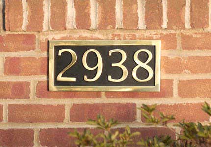 Polished Brass Four Number Address Plate Assembly, Brass Accents I08 ...