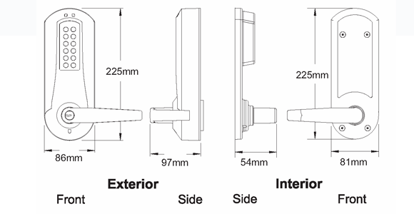 E-Plex Electronic Pushbutton Lock, KABA E5231 - Doorware.com