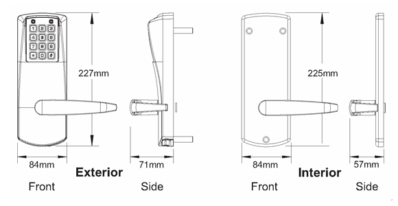 E-Plex Electronic Pushbutton Lock, KABA E2031 - Doorware.com
