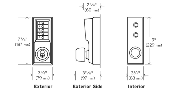 Simplex Keypad Entry Lock with Passage Feature and Key Override, KABA ...
