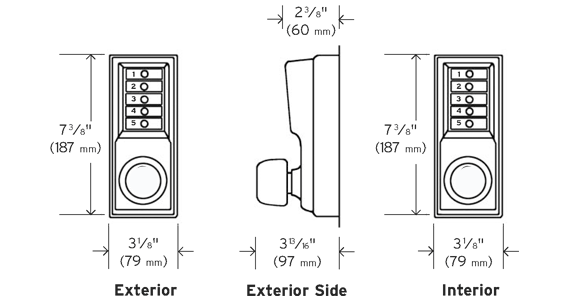 2 Sided Simplex Keypad Entry Lock, KABA EE1011EE1011-US26D - Doorware.com