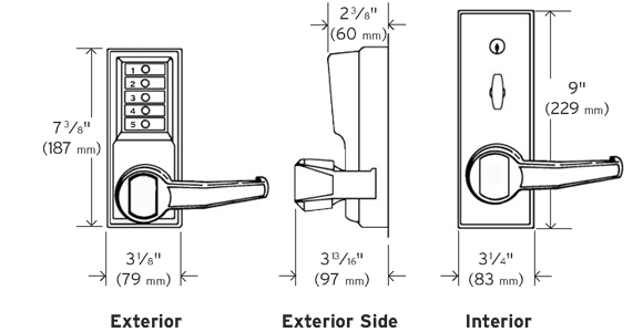 Simplex Keypad Entry Lever Lock with Passage Feature, KABA L1031 ...